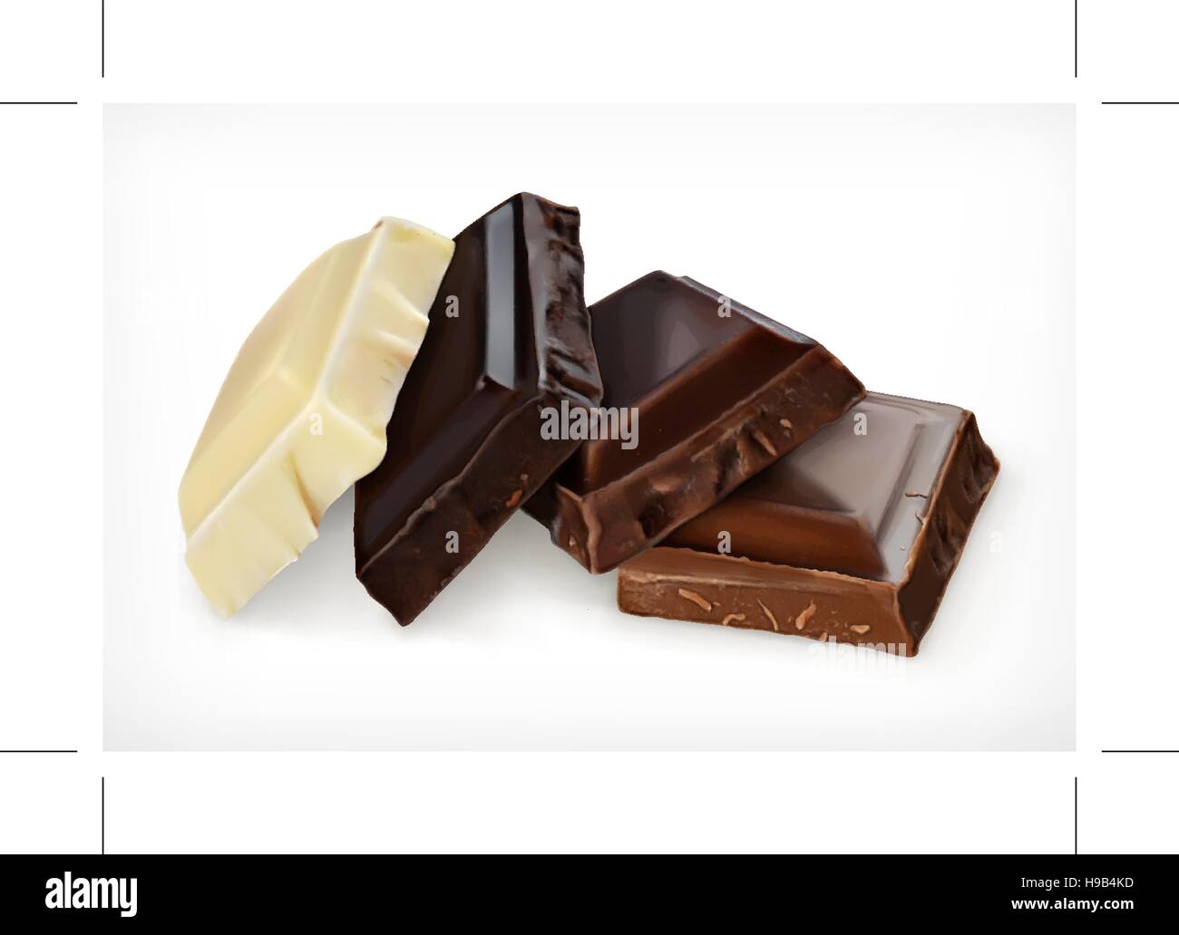Tasty milk chocolate pieces Stock Vector Images - Alamy