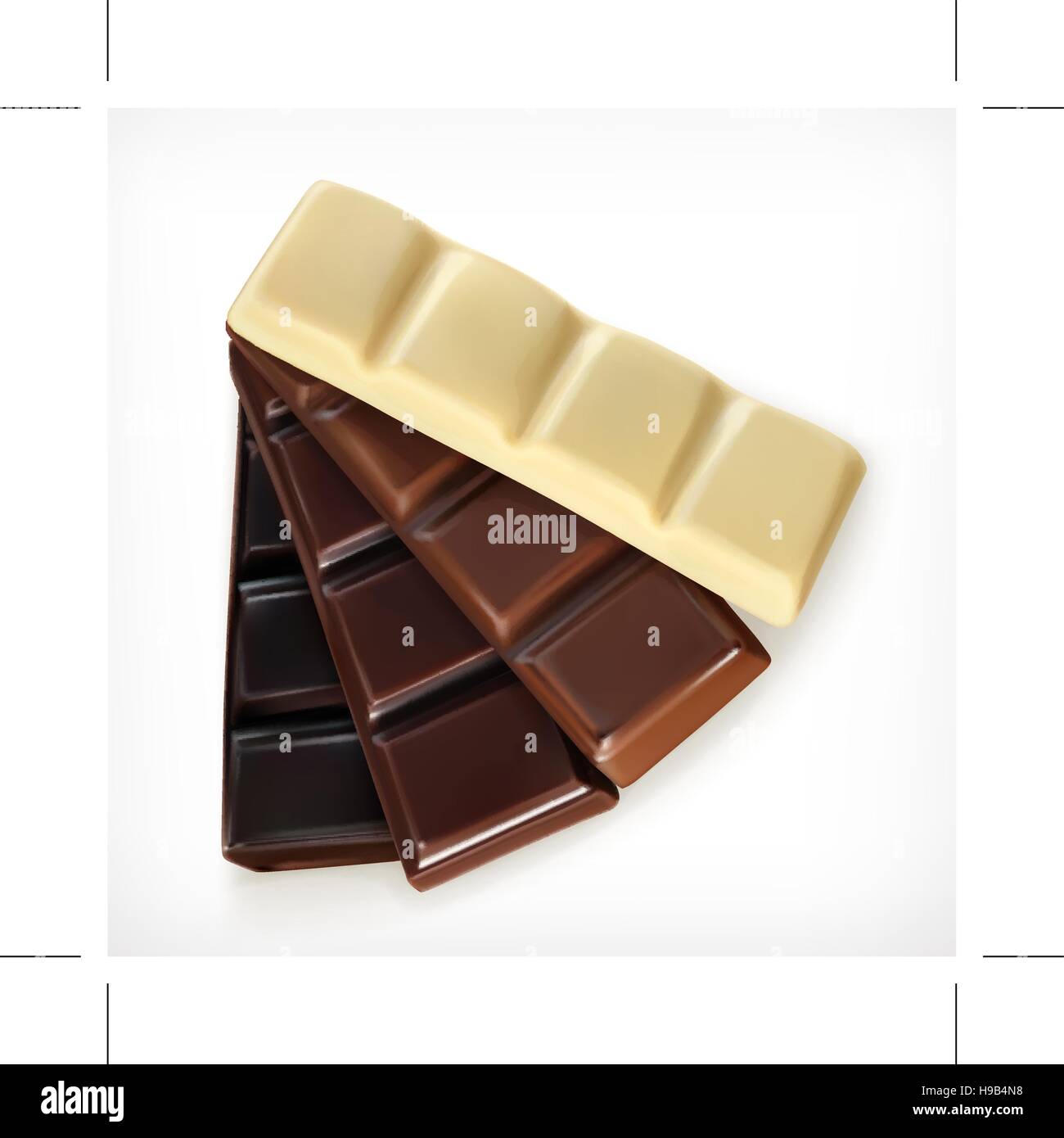 Chocolate icon set realistic chocolate bars hi-res stock photography ...