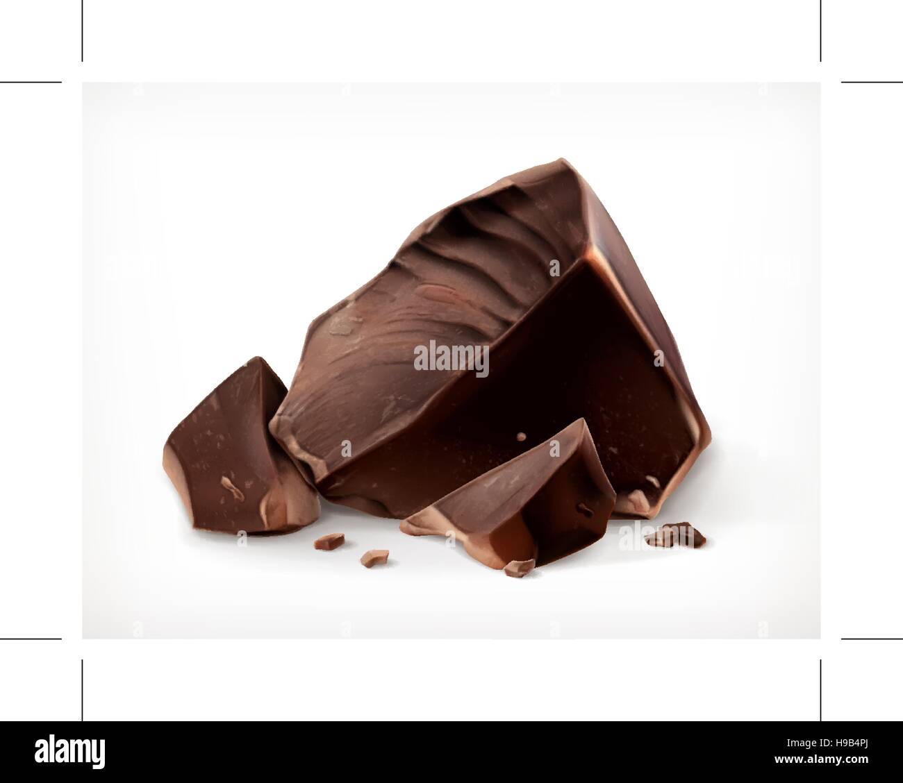 Dark chocolate pieces, vector icon Stock Vector Image & Art - Alamy