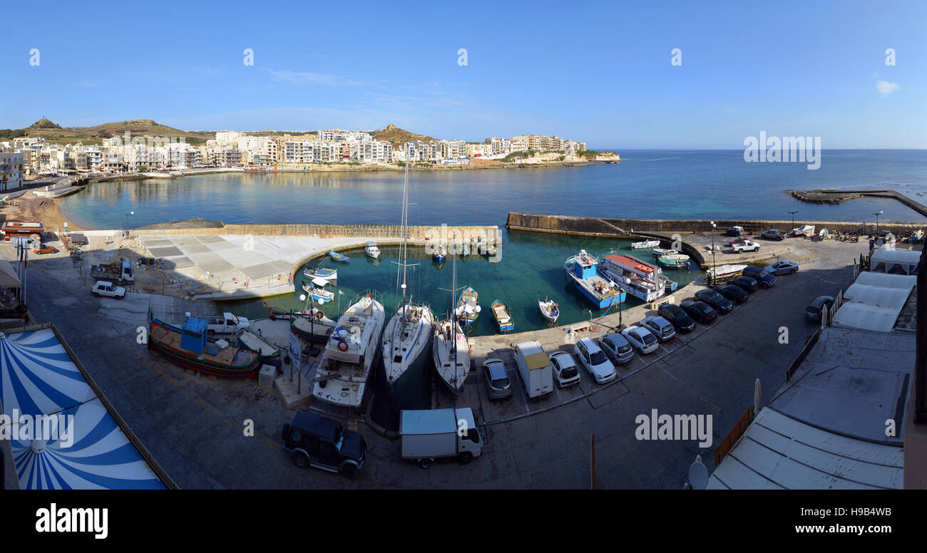 The beautiful, idyllic Marsalforn Bay in Gozo (Malta Stock Photo - Alamy