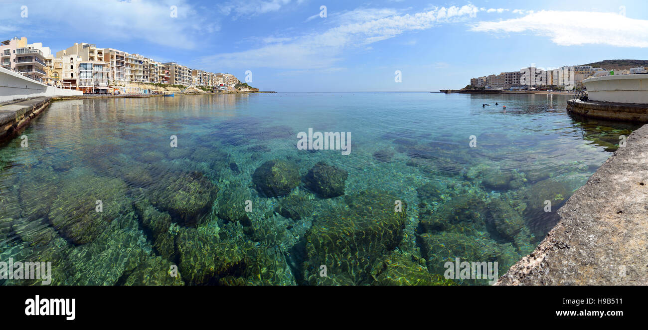 The beautiful, idyllic Marsalforn Bay in Gozo (Malta Stock Photo - Alamy