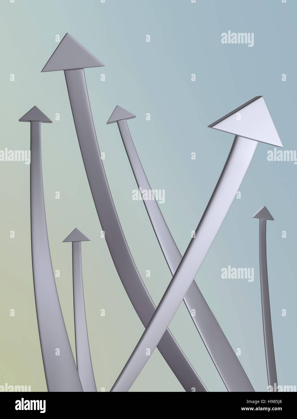 A set of arrows sweeping across the sky Stock Photo - Alamy