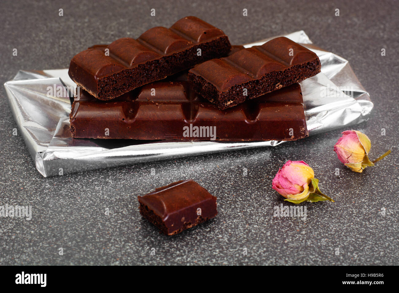 Sweet Milk Chocolate Bar on Dark Background. Studio Photo Stock Photo ...