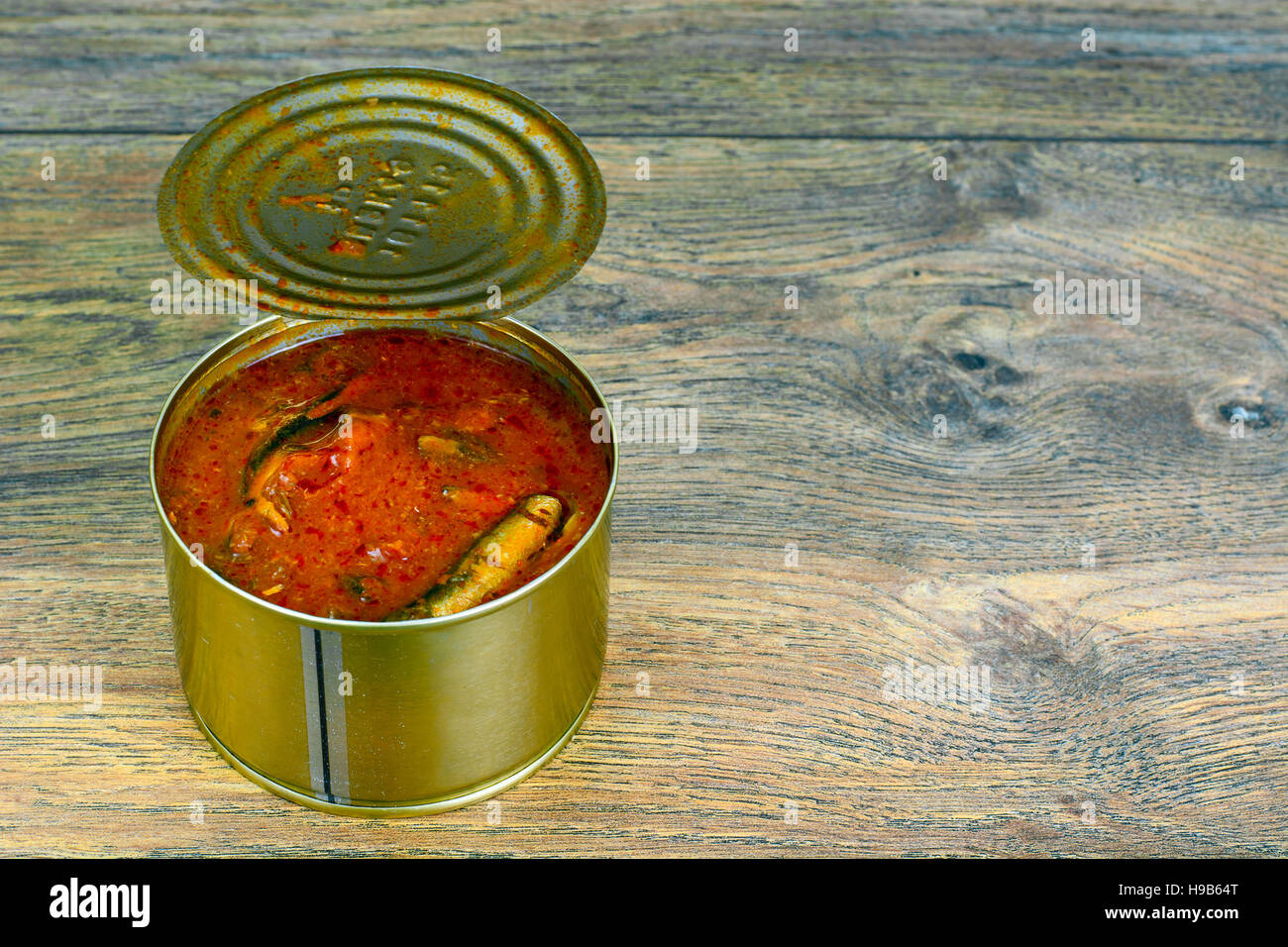 Canned Fish Sprat in Tomato Sauce Studio Photo Stock Photo - Alamy