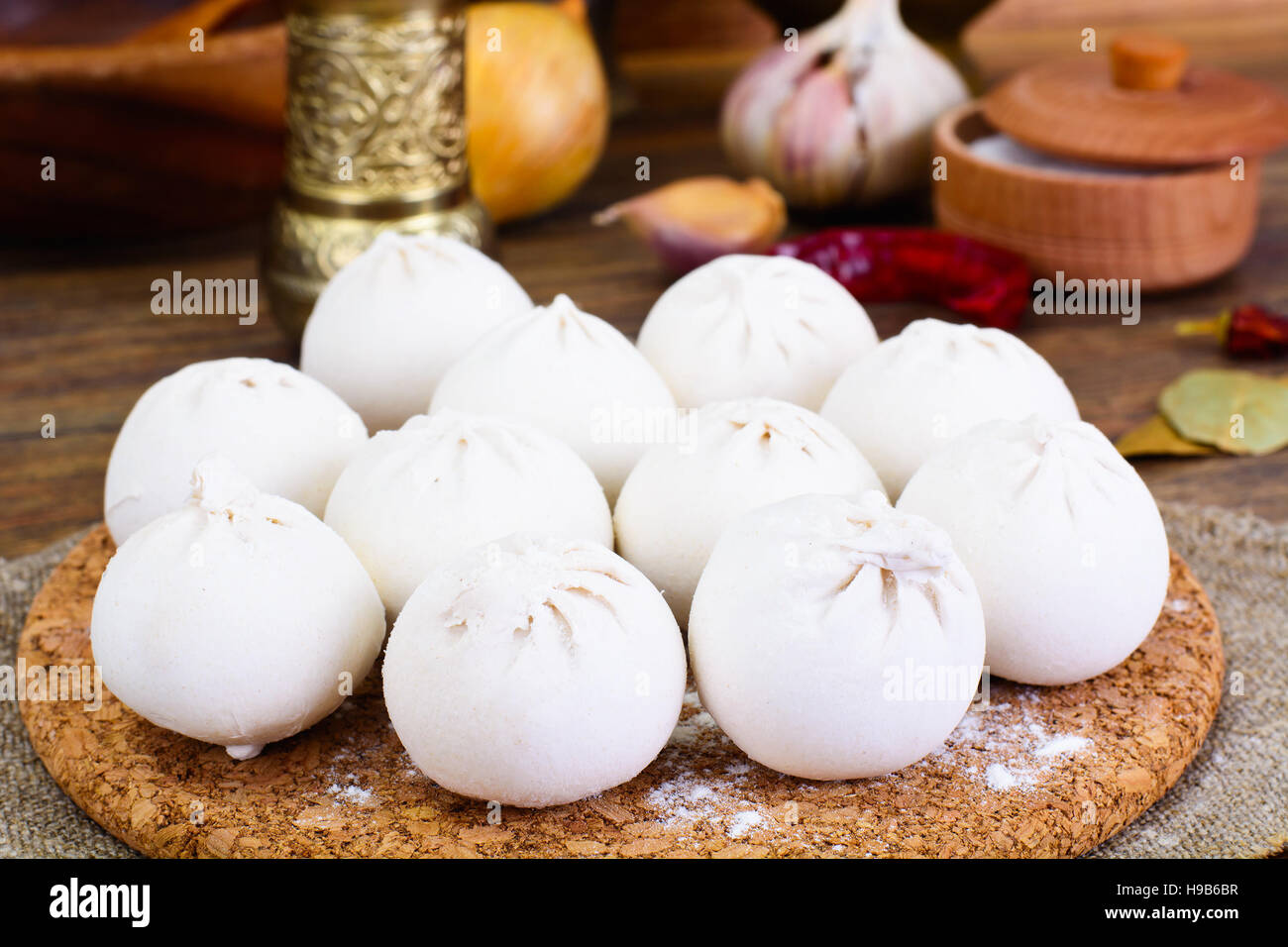 Khinkali National Dish of Georgian Cuisine Studio Photo Stock Photo - Alamy