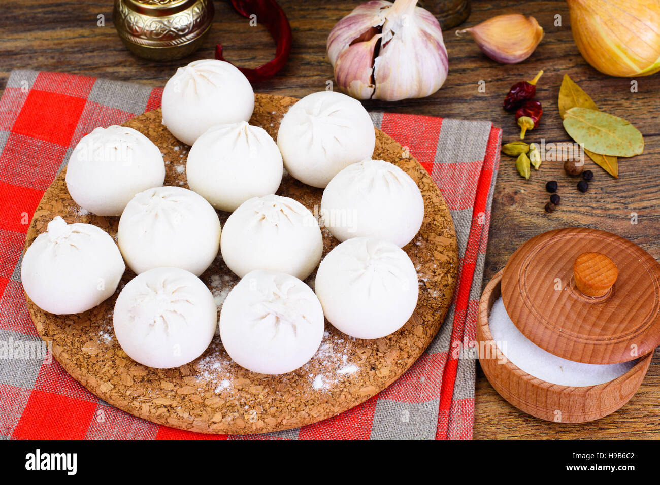 Khinkali National Dish of Georgian Cuisine Studio Photo Stock Photo - Alamy