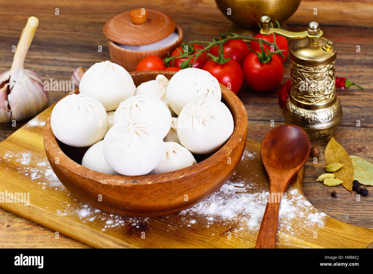 Khinkali National Dish of Georgian Cuisine Studio Photo Stock Photo - Alamy