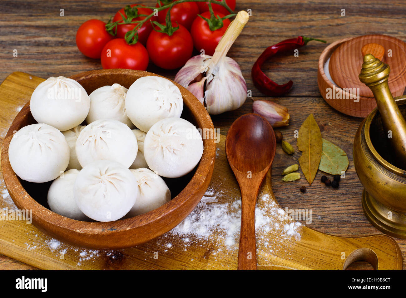 Khinkali National Dish of Georgian Cuisine Studio Photo Stock Photo - Alamy