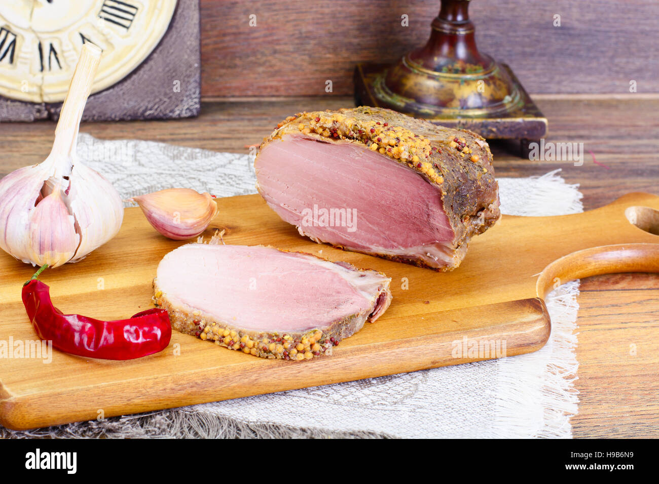 Cold Boiled Pork with Spice. Studio Photo Stock Photo - Alamy