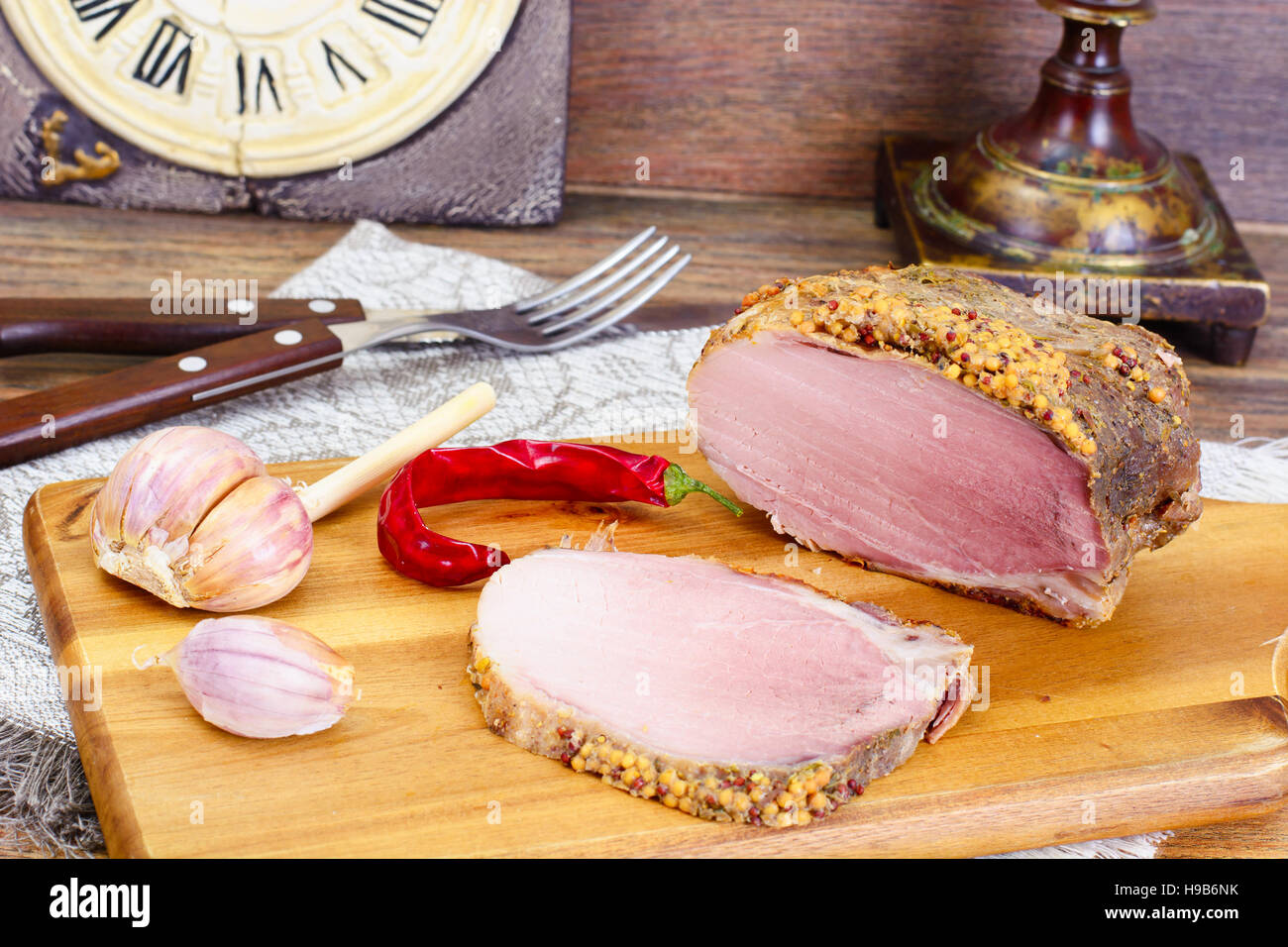 Cold Boiled Pork with Spice. Studio Photo Stock Photo - Alamy