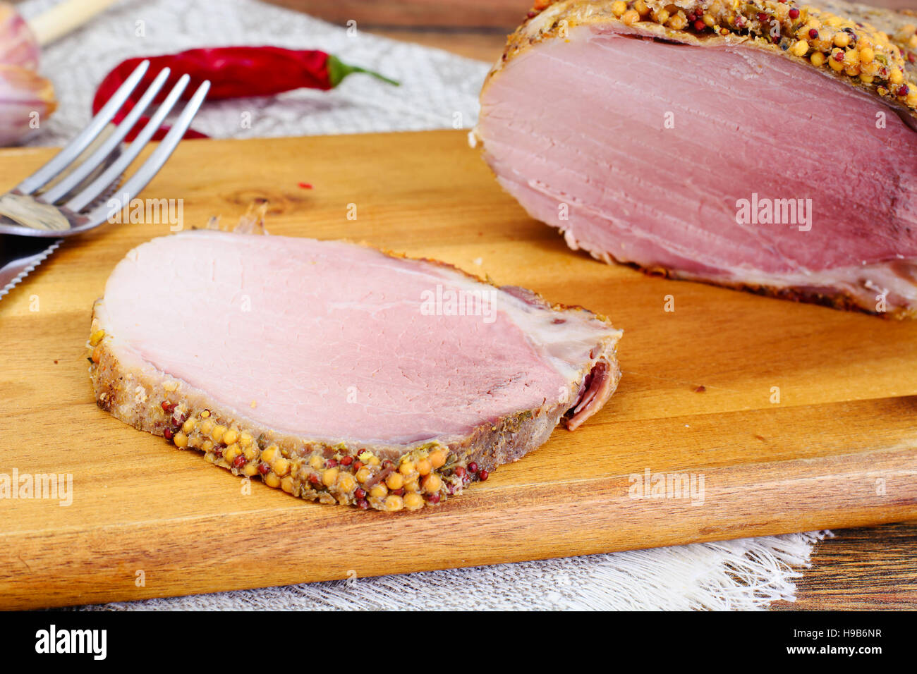 Cold Boiled Pork with Spice. Studio Photo Stock Photo - Alamy