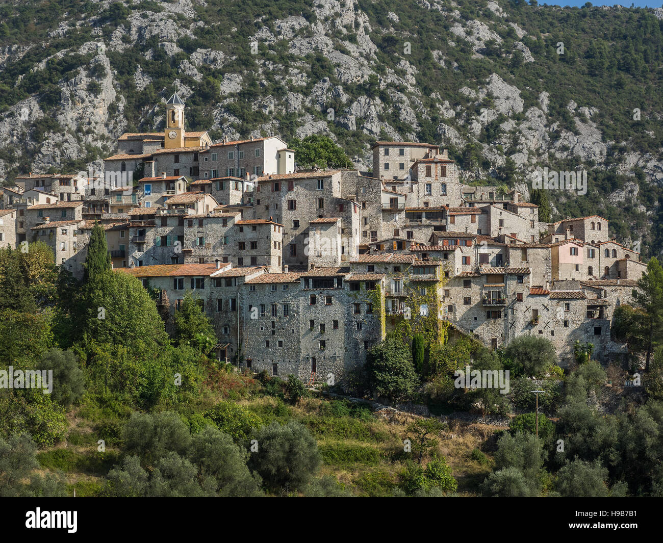 French hill village of Peillon, France Stock Photo - Alamy
