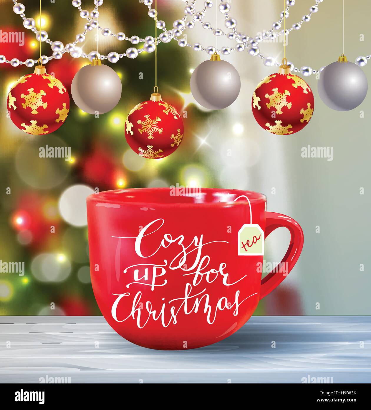 Background with Christmas tea Stock Vector Image & Art - Alamy