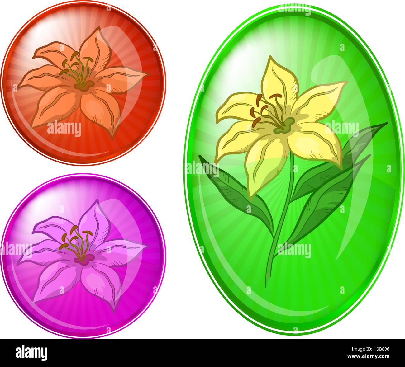 Flower lily, buttons Stock Vector Image & Art - Alamy