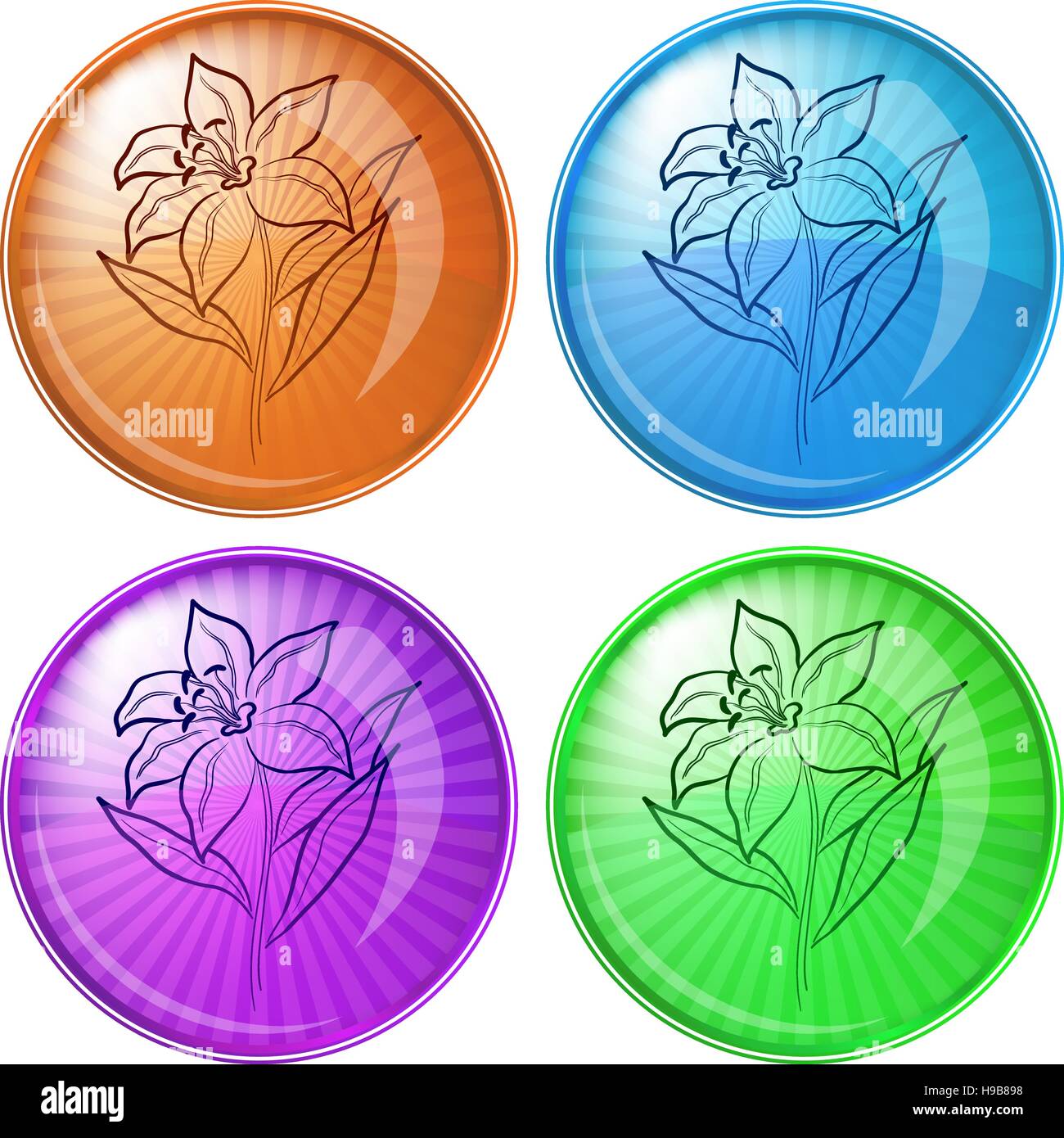 Flower lily, buttons Stock Vector Image & Art - Alamy