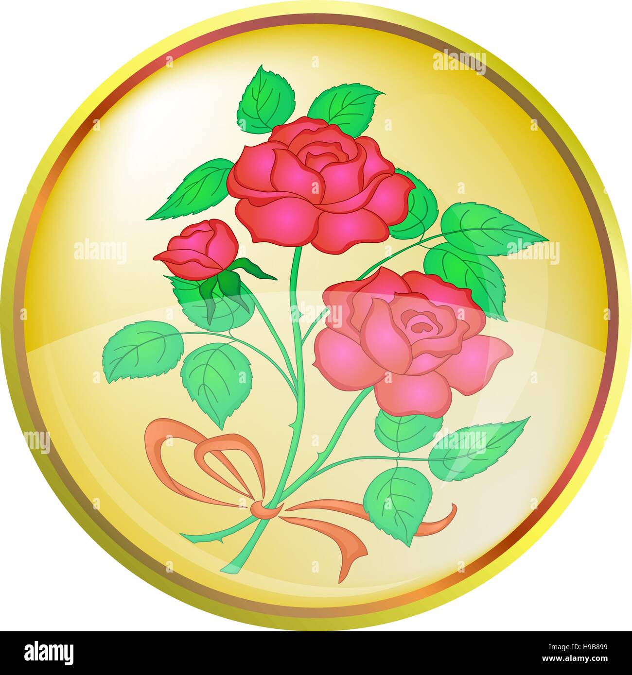 Button, red rose Stock Vector Image & Art - Alamy