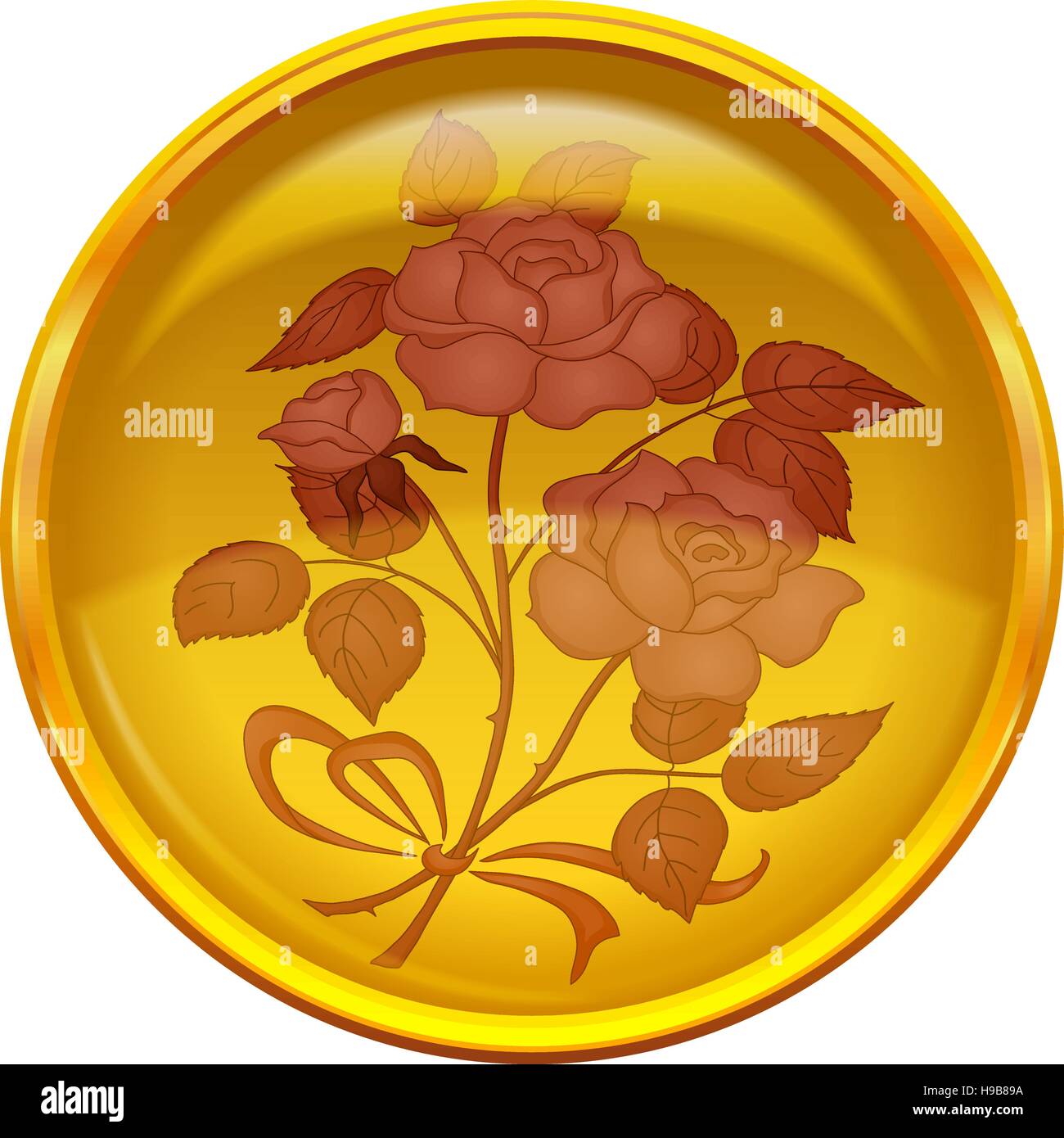 Button Rose Stock Vector Images - Alamy