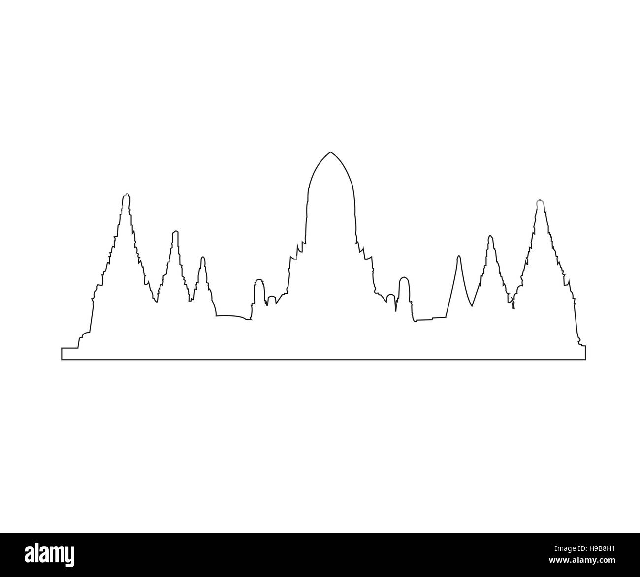 Thai Temple Path on the white background Stock Vector Image & Art - Alamy