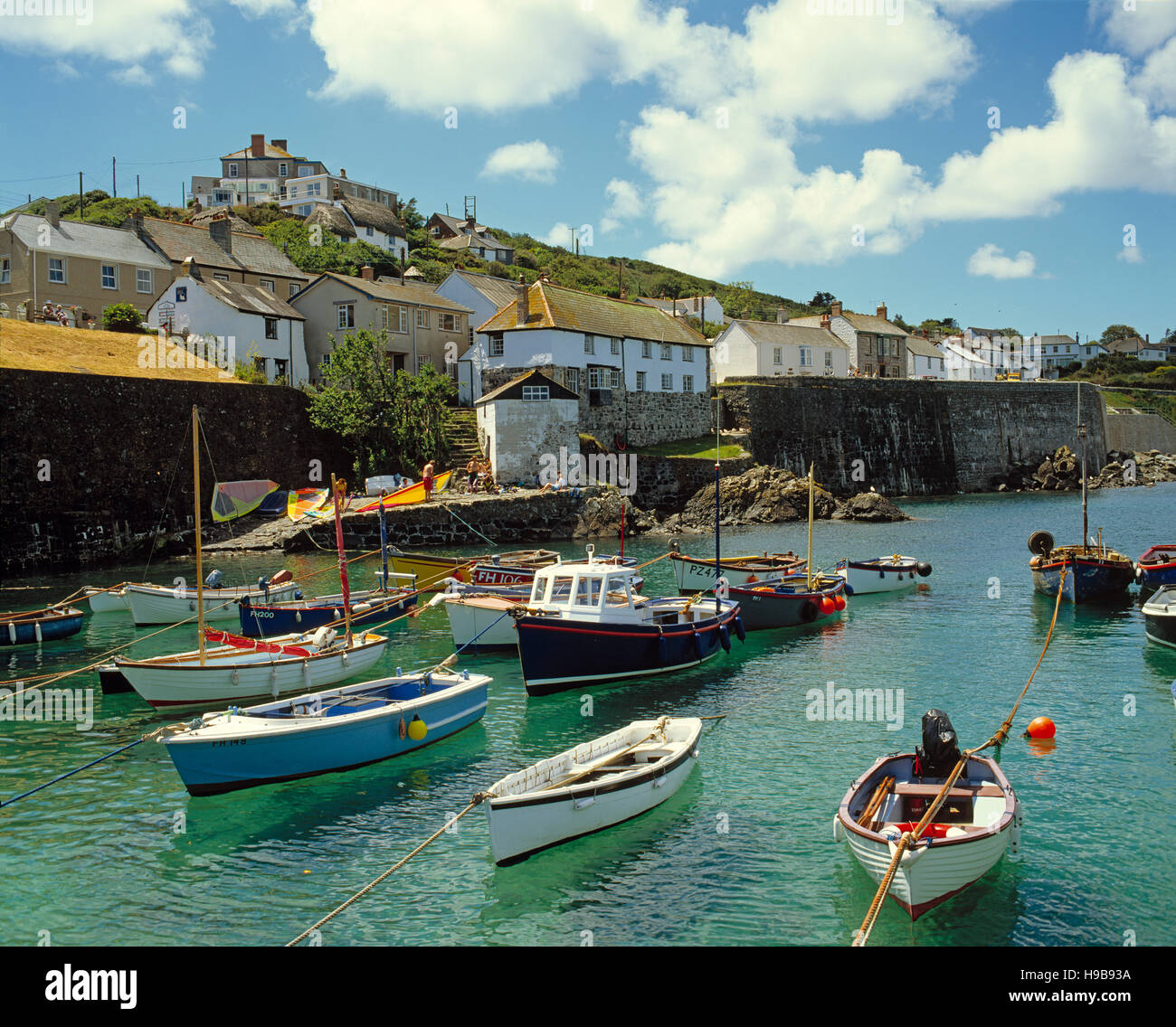 Fishing boats, Coverack, Cornwall, England, United Kingdom, Europe ...