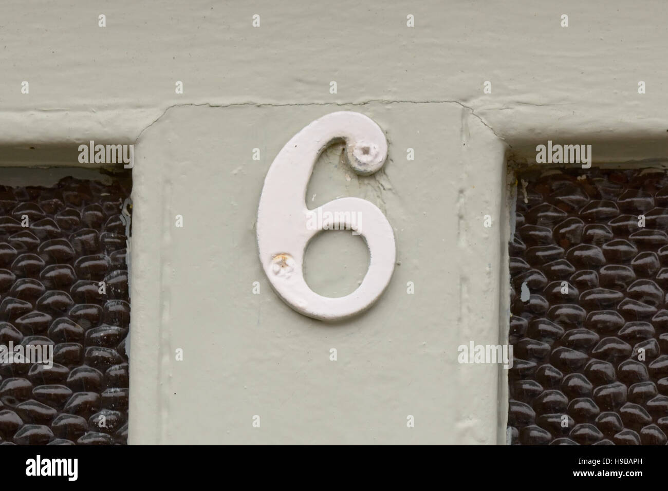 House Number 6 sign on door Stock Photo - Alamy