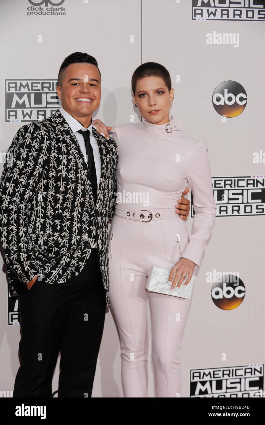 Singer Halsey and Sevian Frangipane (l) arrives at the 2016 American ...