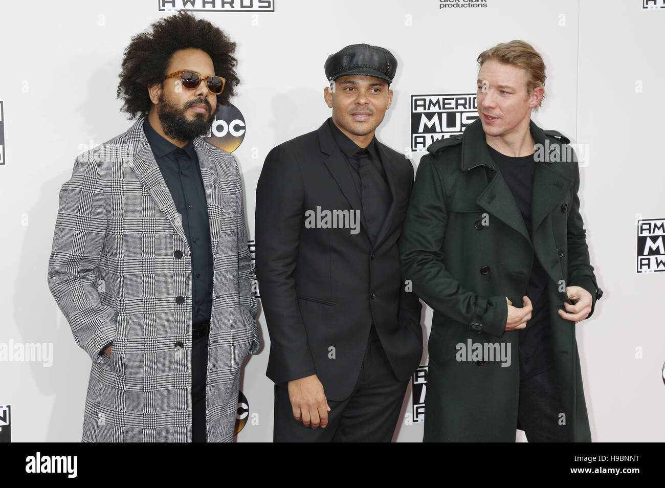 Major Lazer (Jillionaire, Walshy Fire, Diplo) attend the American Music ...