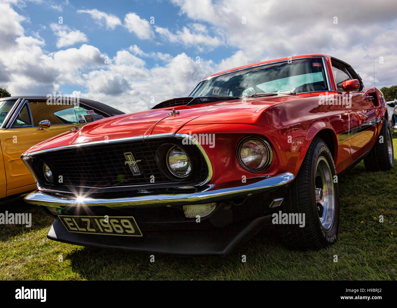 Classic red Ford Mustang Mach 1 at car show Stock Photo - Alamy