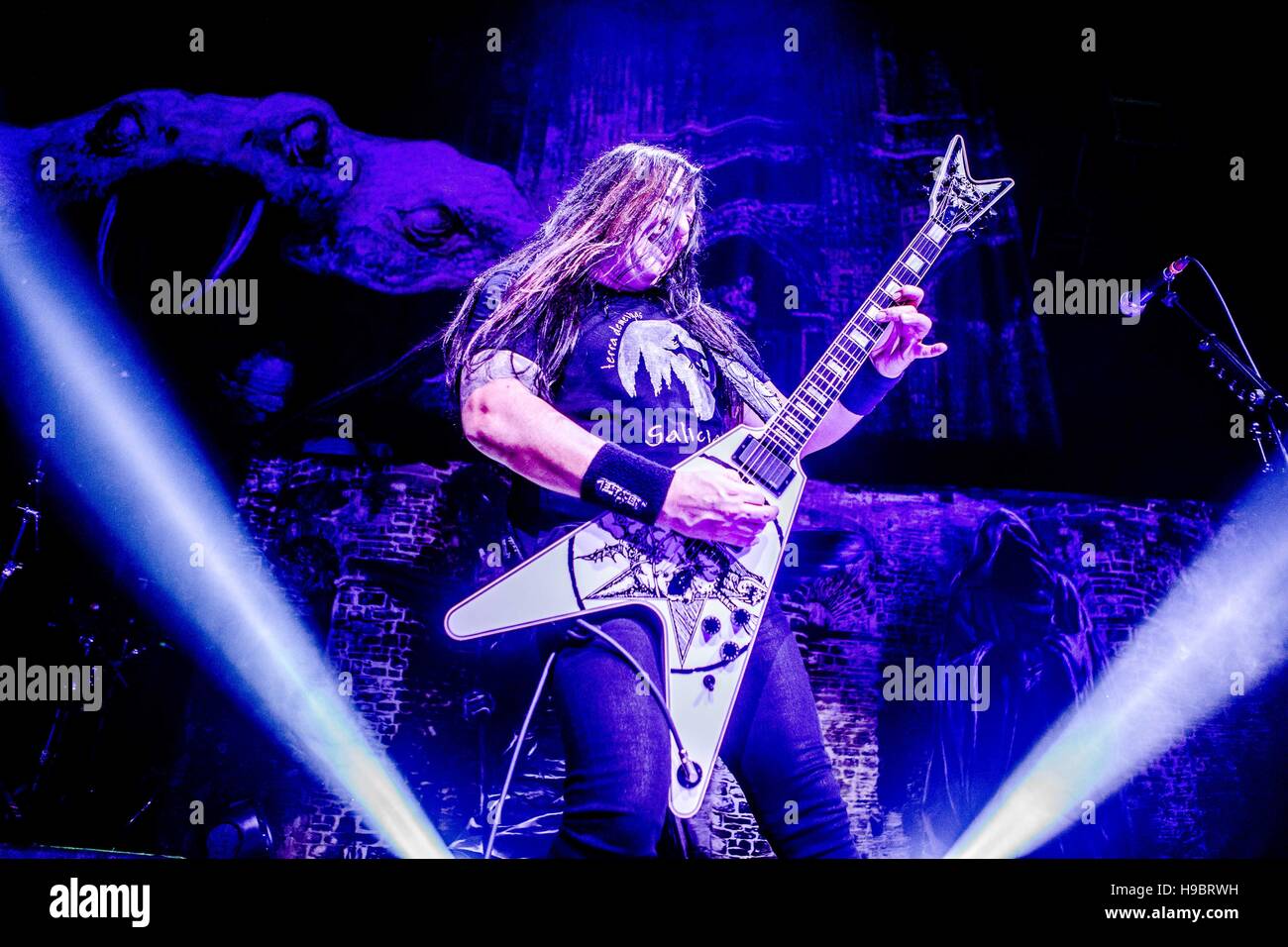 Milan, Italy. 21st Nov, 2016. Testament performs live on stage during ...