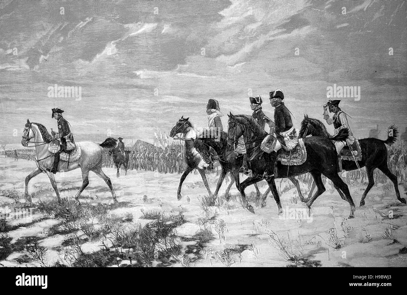Frederick the great his staff at the battle of leuthen hi-res stock ...