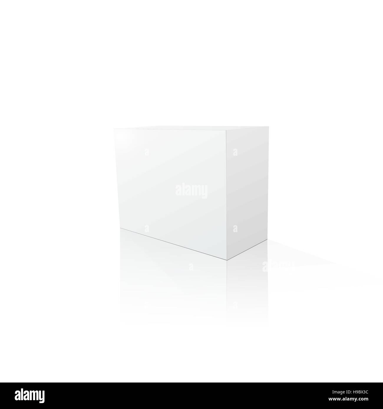 Template of blank white box for product. Rectangle box with shadows and ...