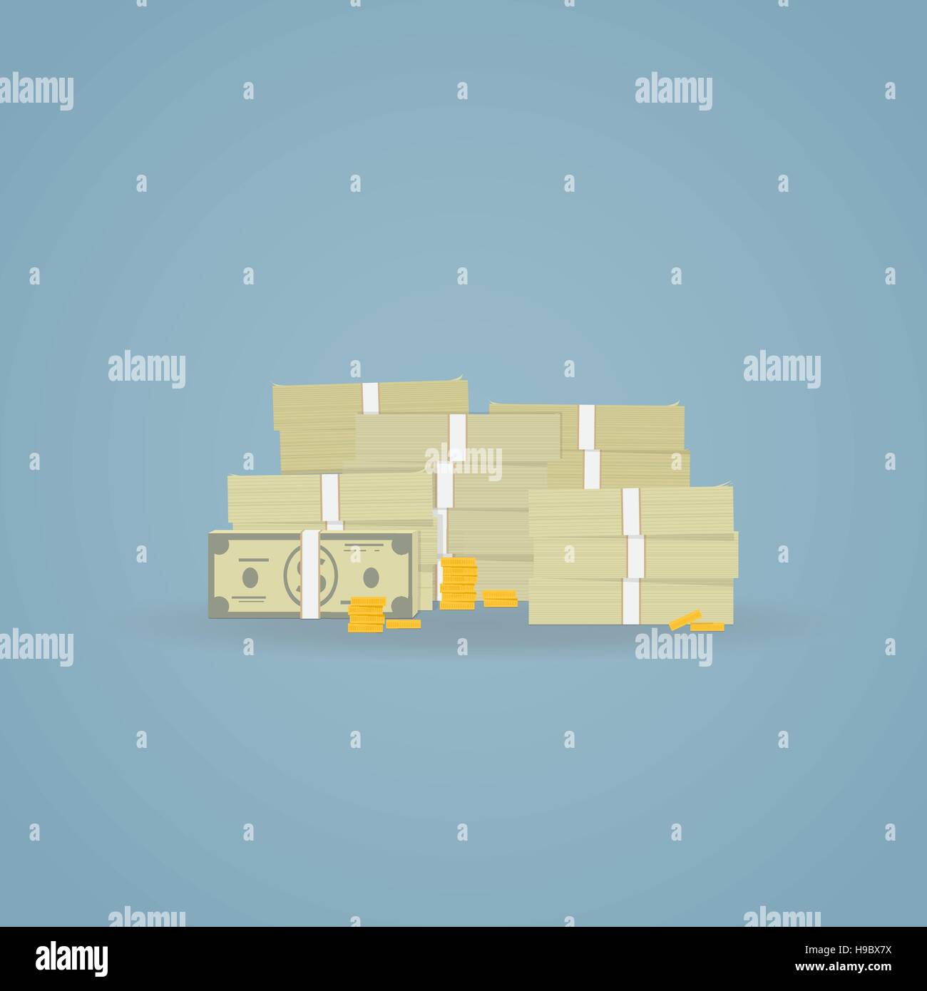 Gold coins paper dollars Stock Vector Images - Alamy