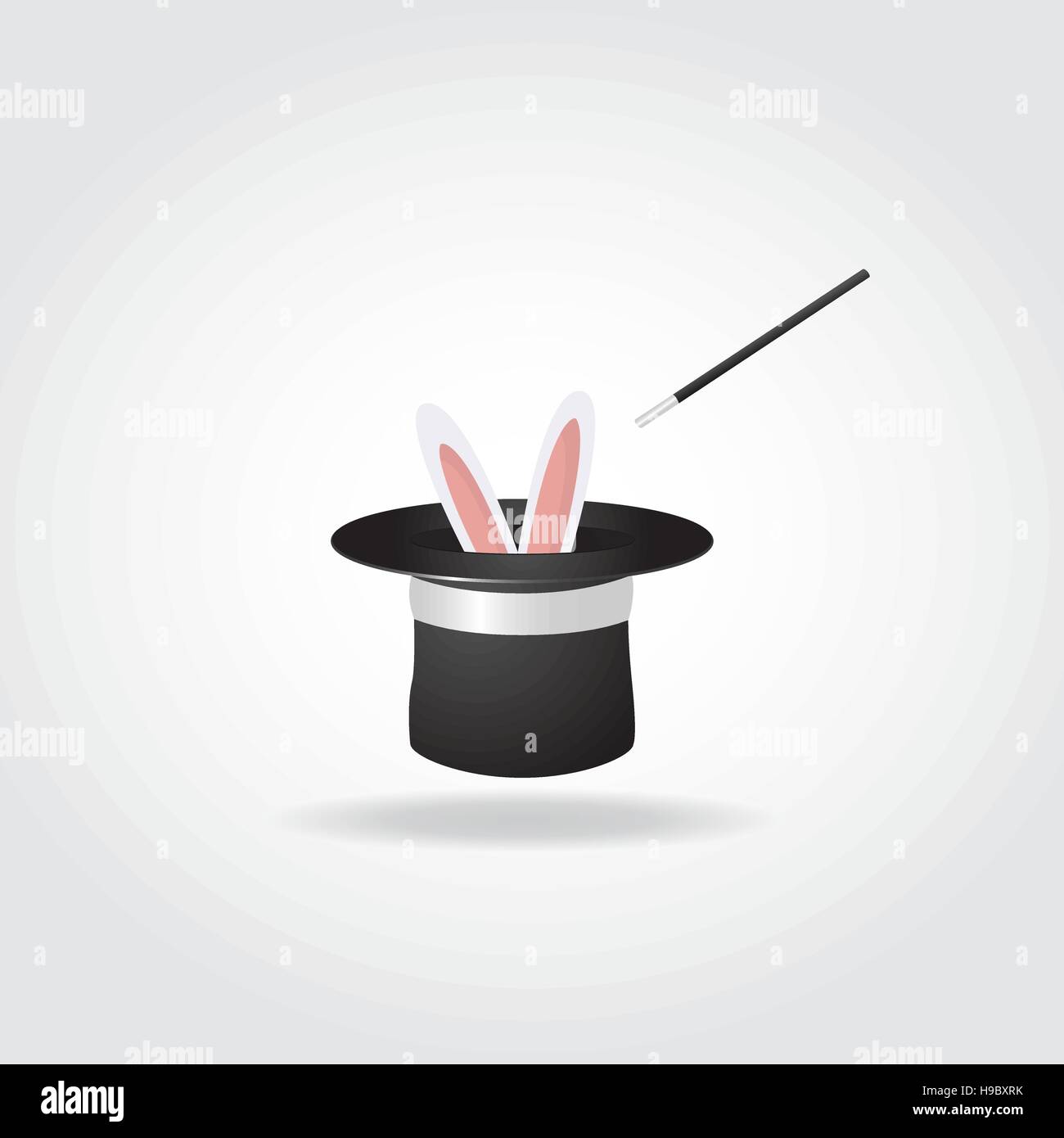 Magic hat with with magic wand and rabbit ears Stock Vector Image & Art ...