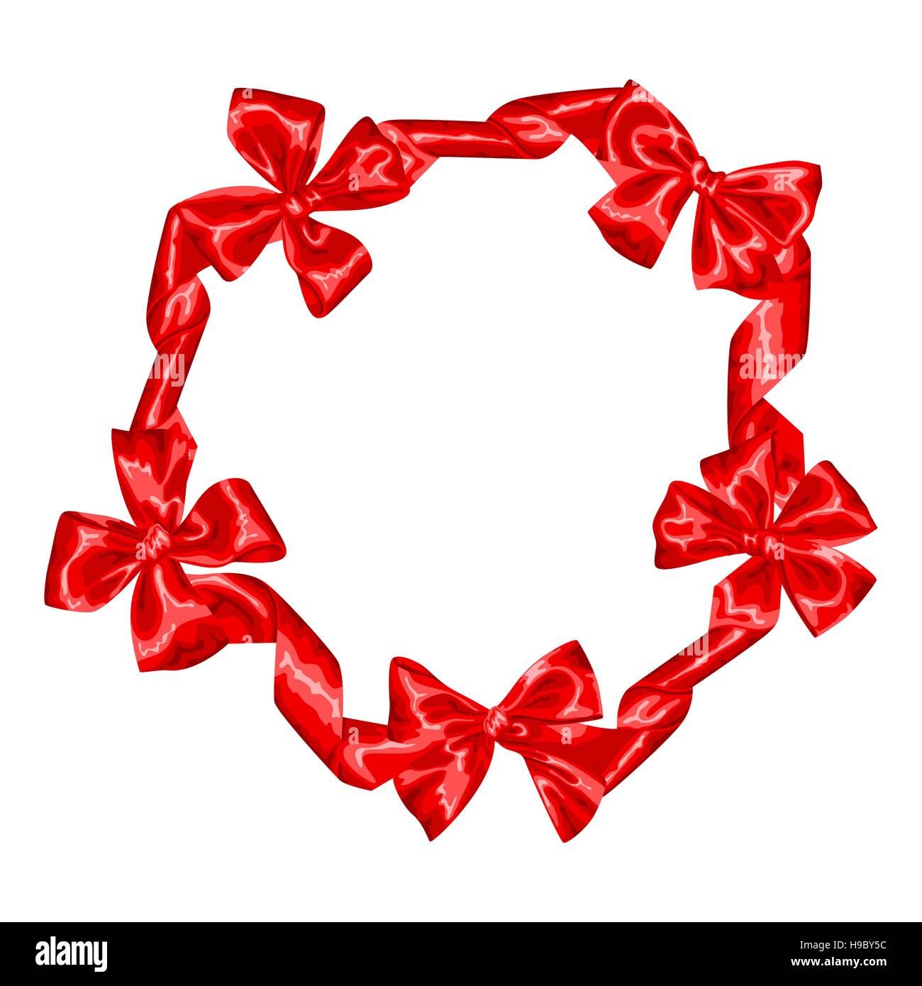 Frame with red satin gift bows and ribbons Stock Vector Image & Art - Alamy