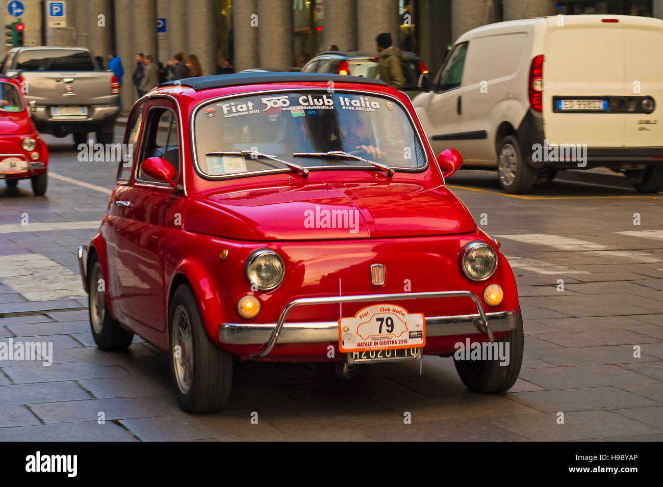 Italy Piedmont Turin Saturday, November 19 Rally Fiat 500 Stock Photo ...