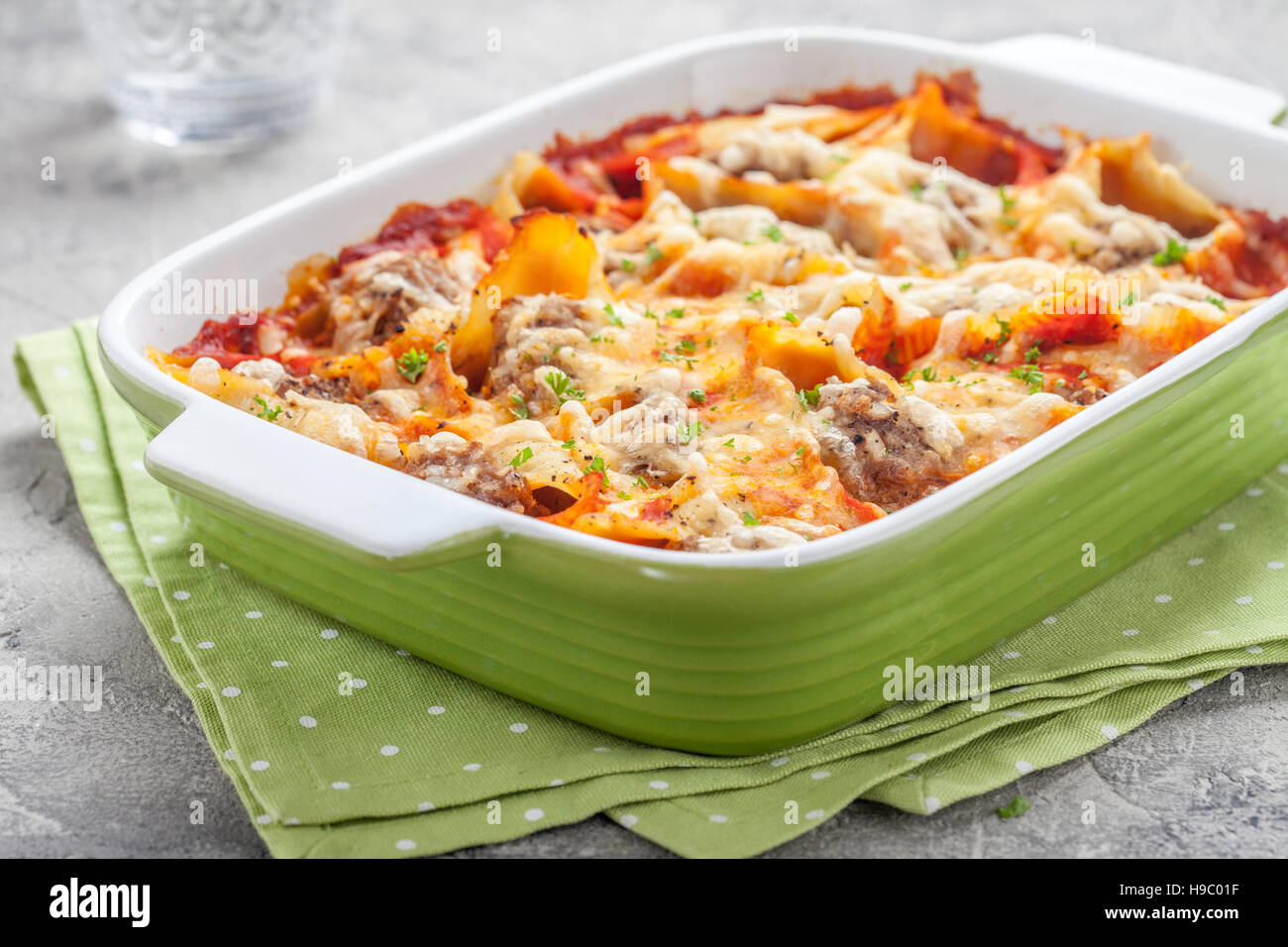 Italian style stuffed pasta shells Stock Photo - Alamy