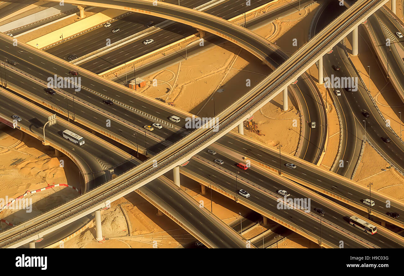 Highway road intersection in Dubai Stock Photo - Alamy