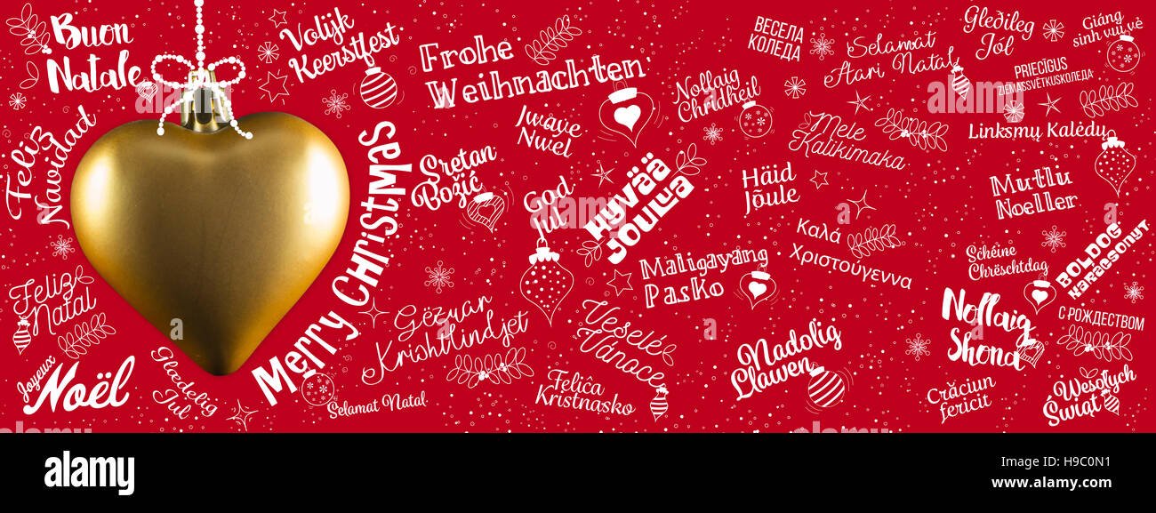 Christmas greetings in different languages hi-res stock photography and ...