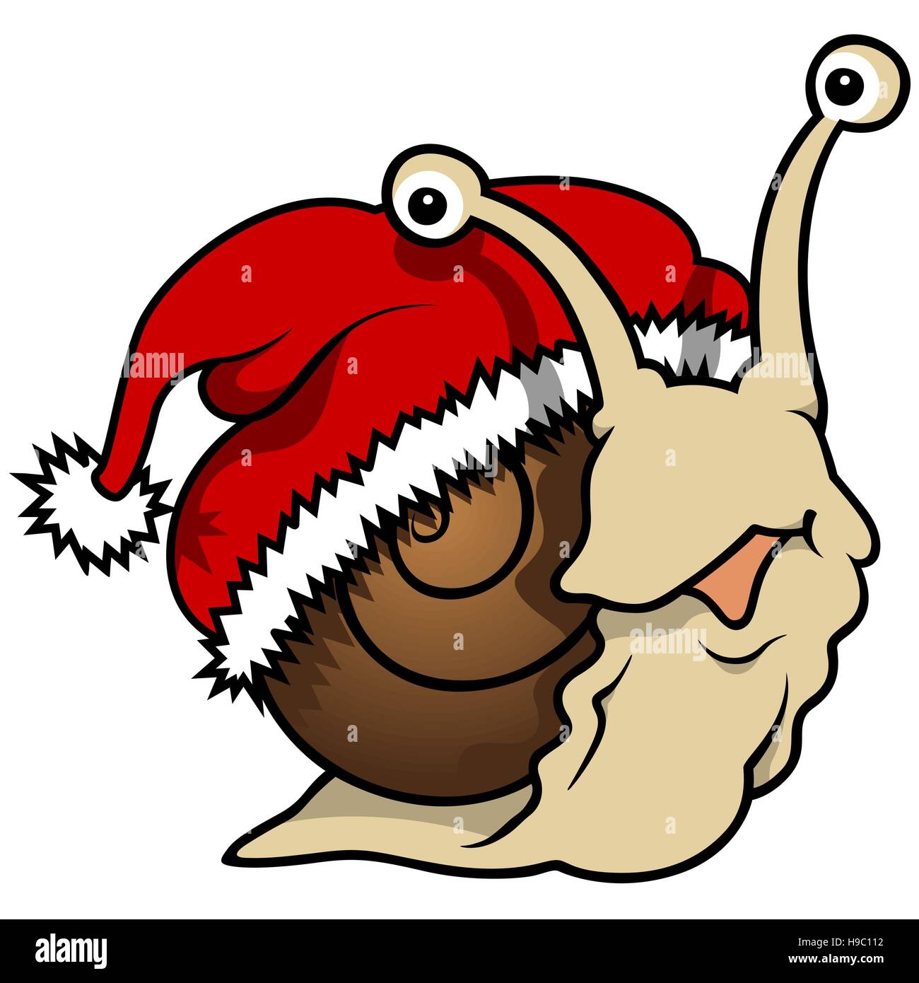 Happy Christmas Snail Stock Vector Image & Art - Alamy