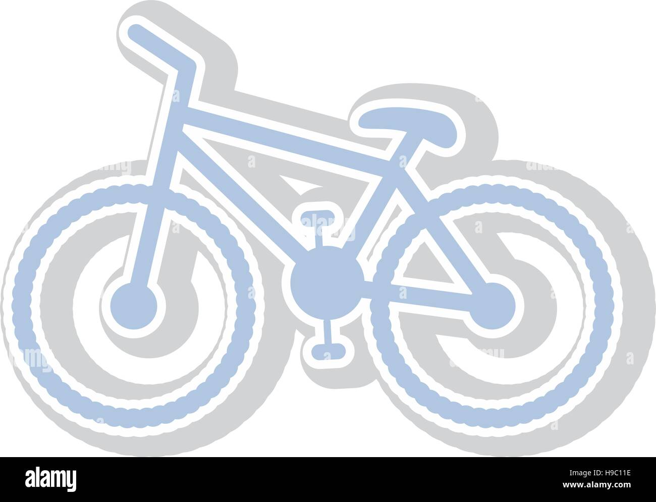 bicycle contour in light blue with shadow vector illustration Stock ...