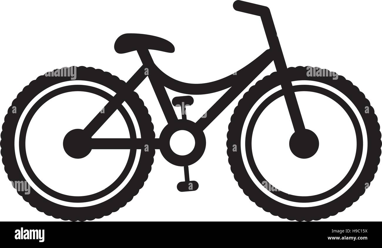 bicycle monochrome contour to the right vector illustration Stock ...
