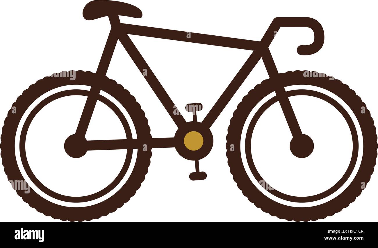 bicycle brown contour to the right vector illustration Stock Vector ...