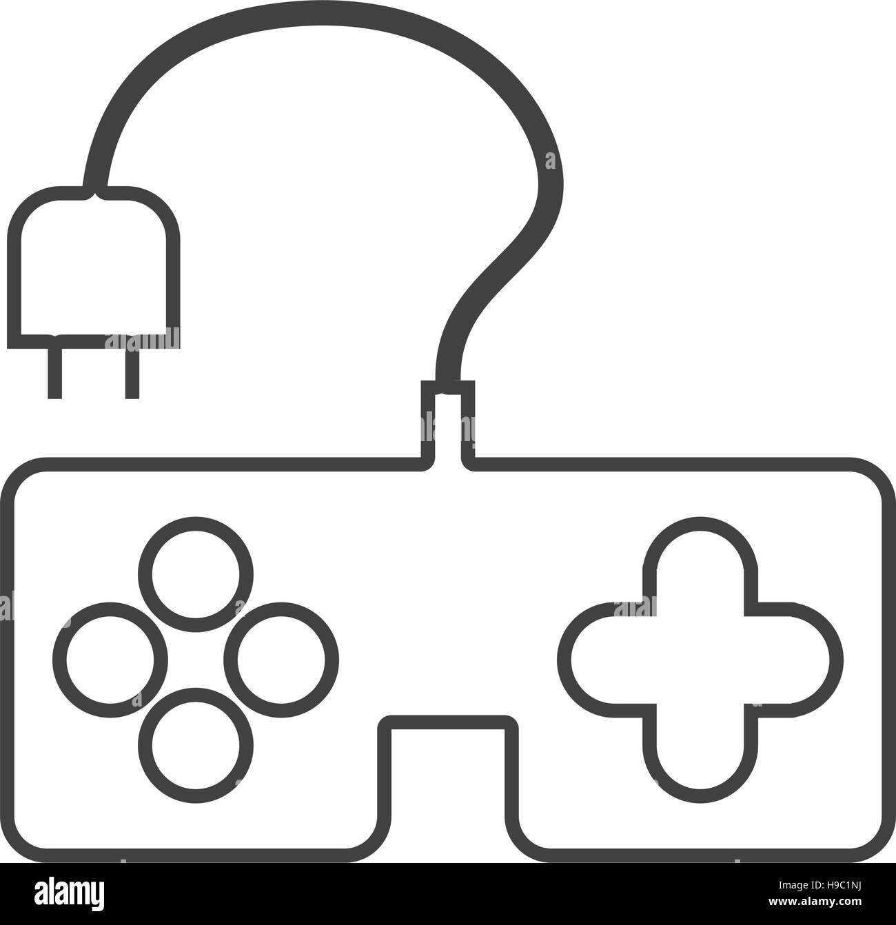 monochrome contour remote control games with rectangle form vector ...
