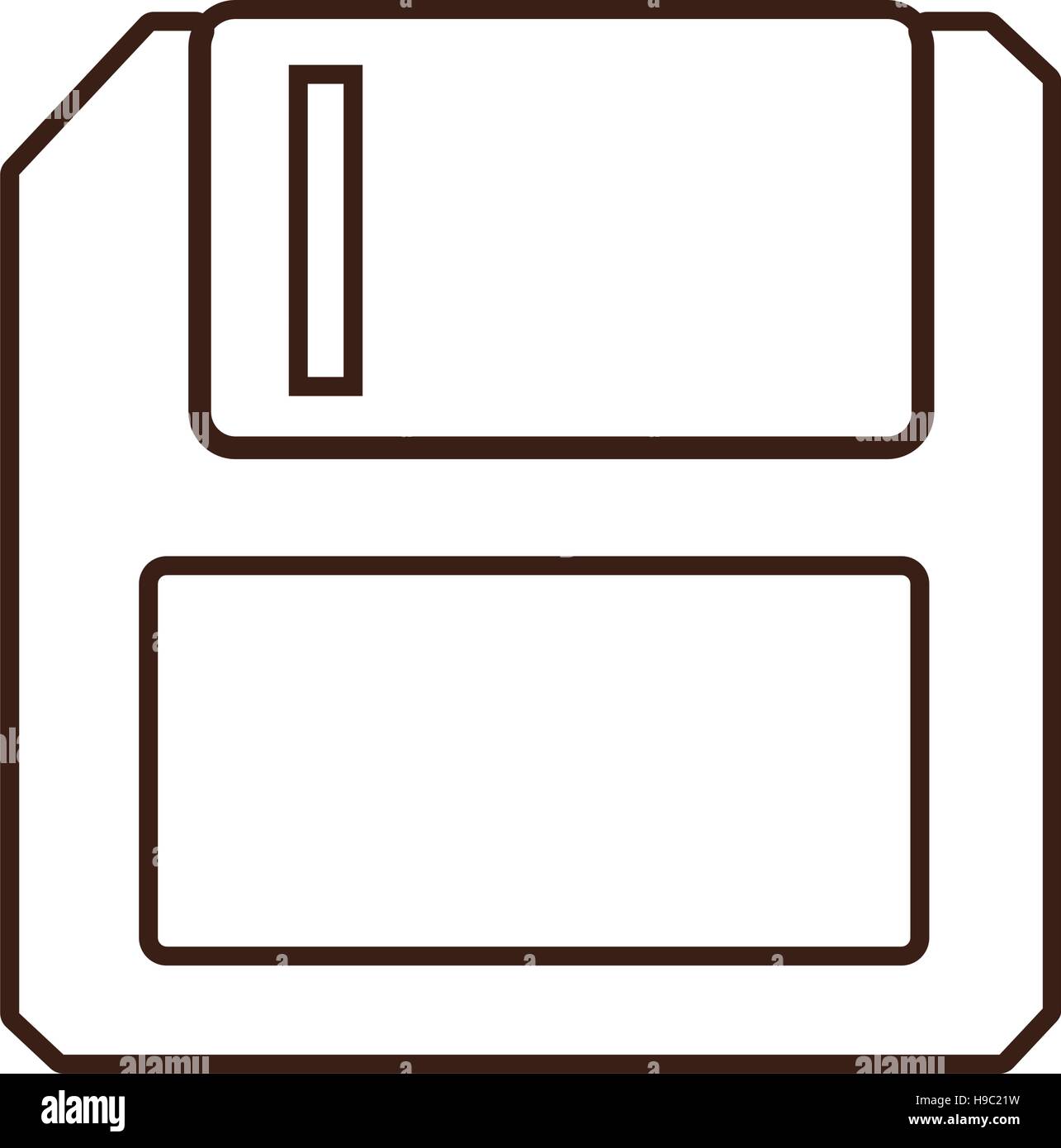 monochrome contour floppy disk computer vector illustration Stock ...