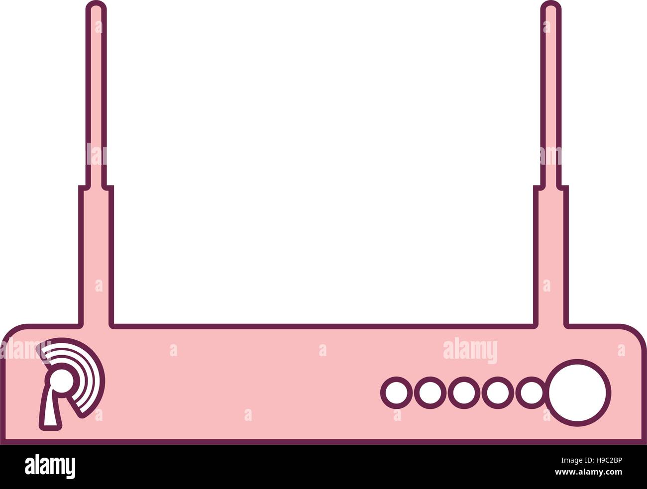contour wireless router in light pink color vector illustration Stock ...