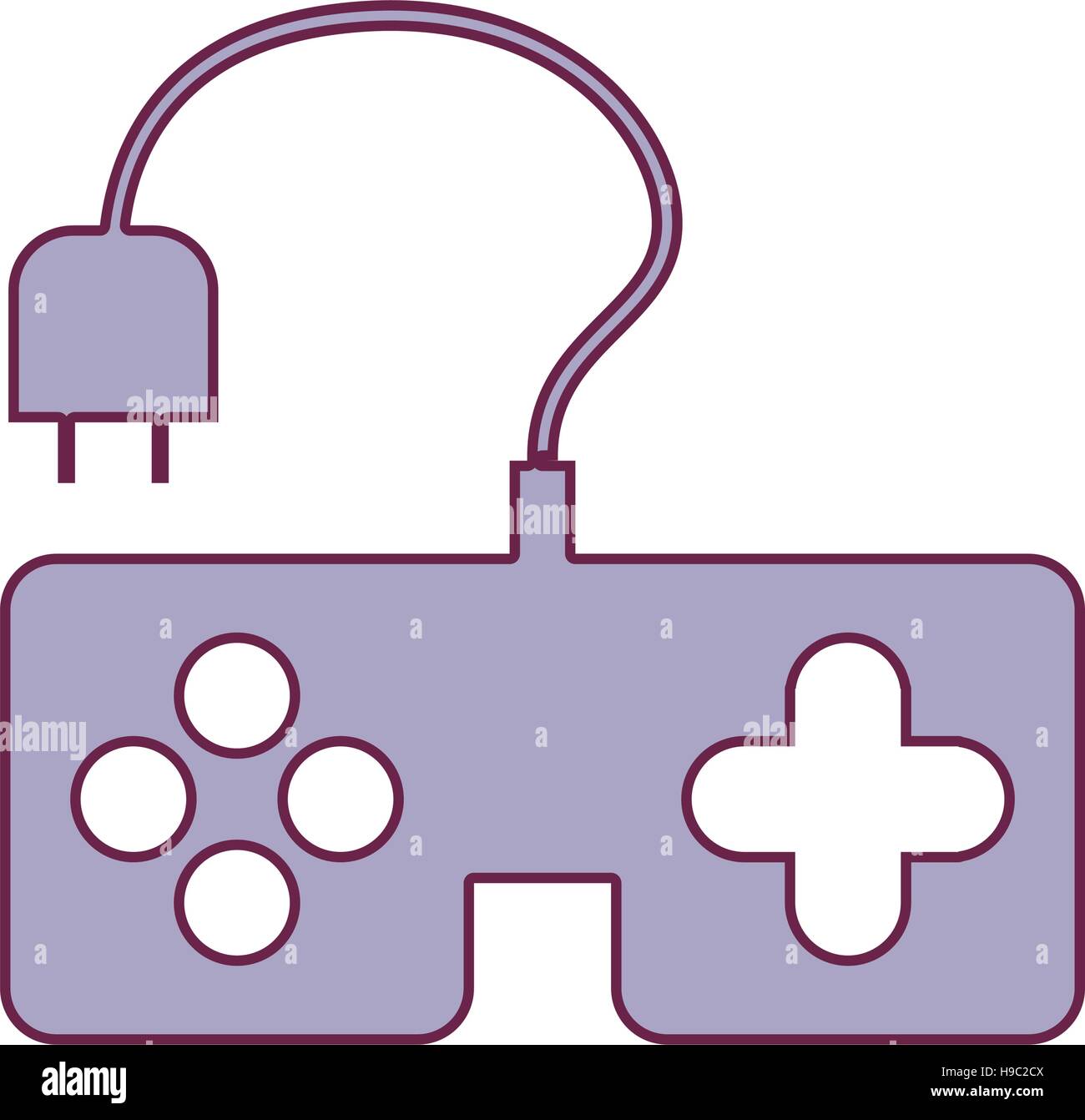 contour remote control games in light purple color vector illustration ...