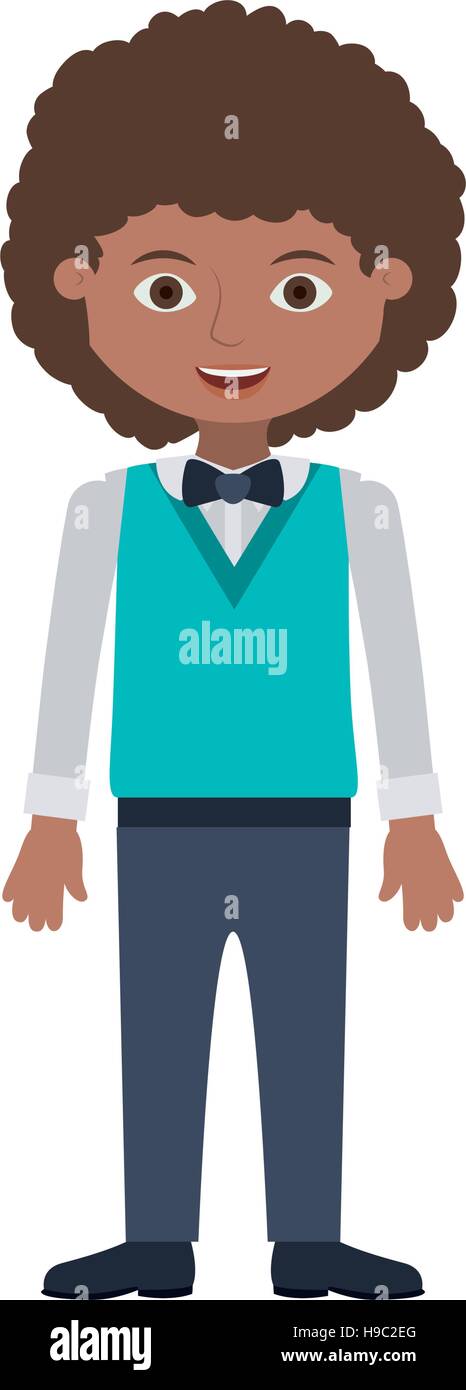man young with wavy hair formal suit vector illustration Stock Vector ...