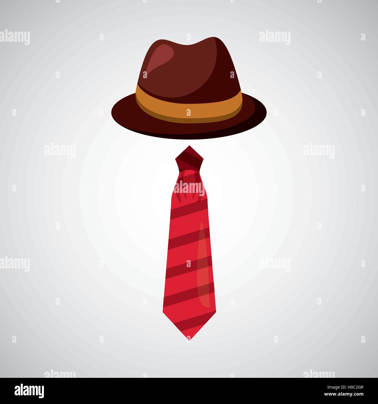 cartoon tie hat father day symbol vector illustration eps 10 Stock ...