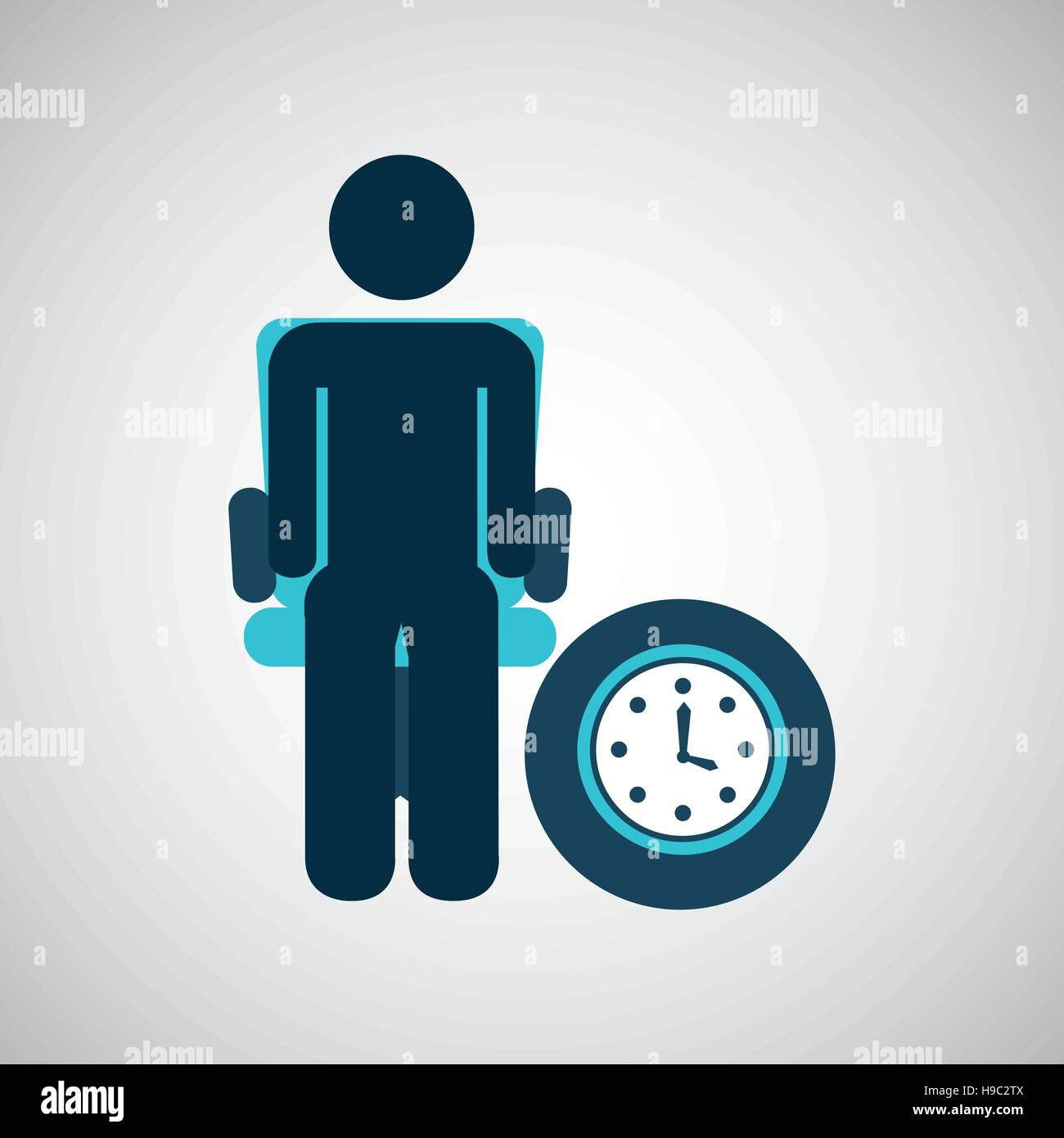 business silhouette man clock time vector illustration eps 10 Stock ...