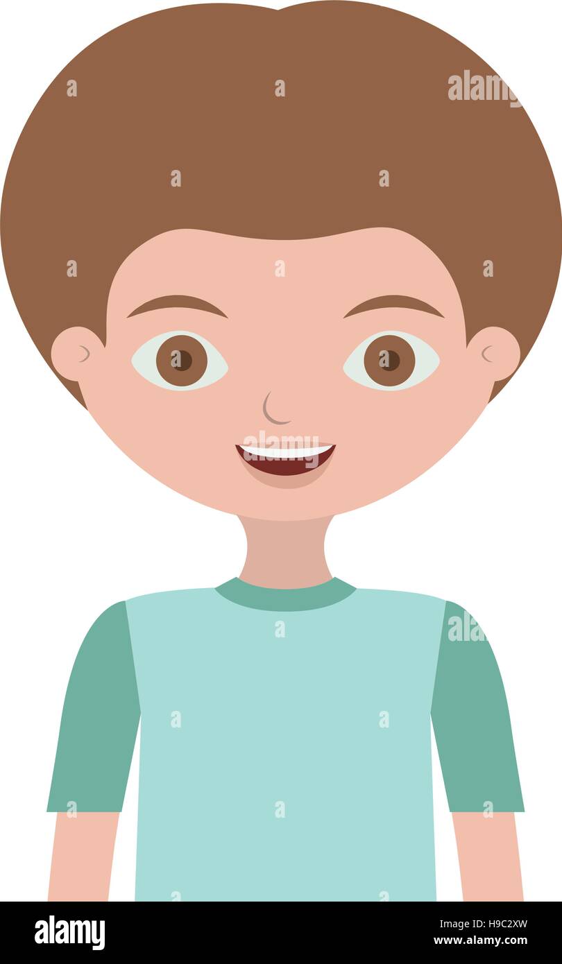 half body child with t-shirt vector illustration Stock Vector Image ...