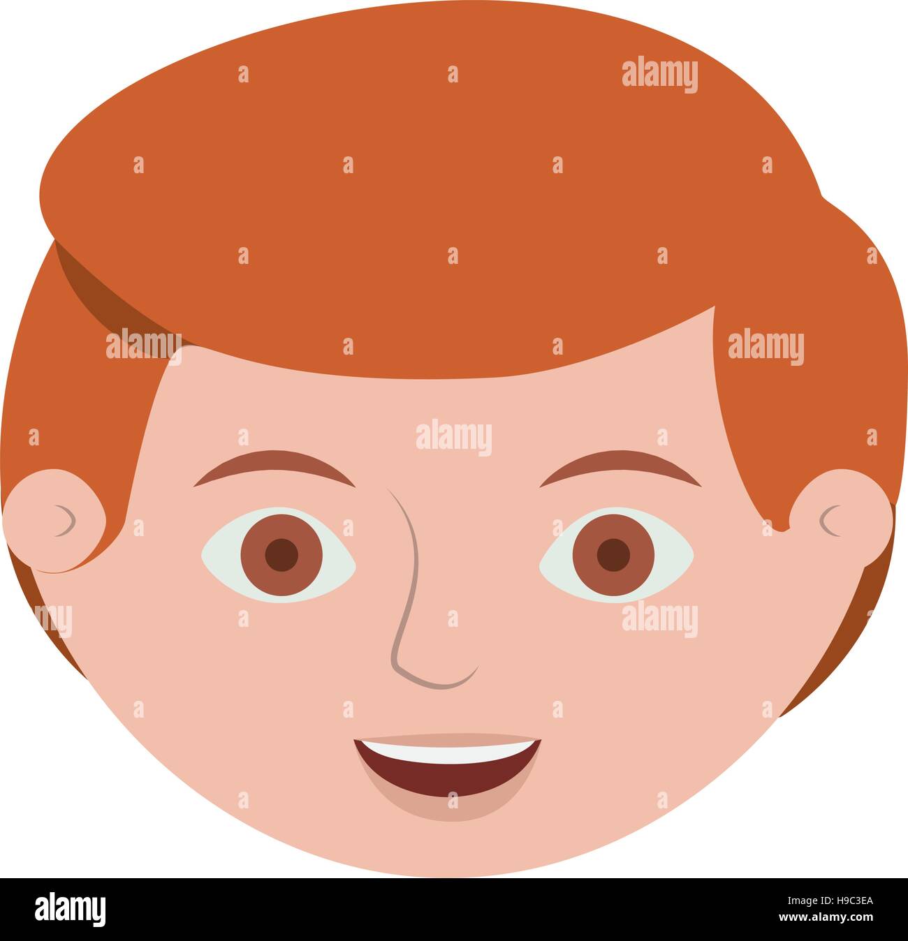 front face redhead man hairstyle vector illustration Stock Vector Image ...
